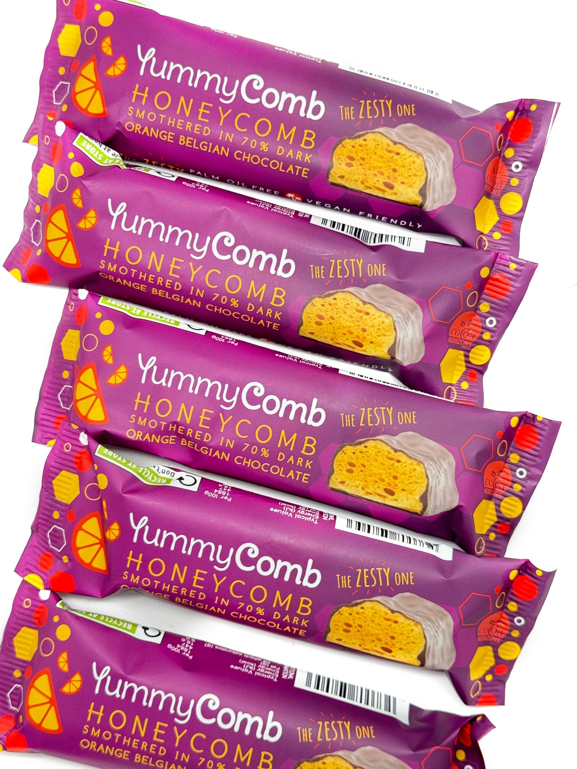 Dark Orange Chocolate Honeycomb Bars (35g) x12 | YummyComb